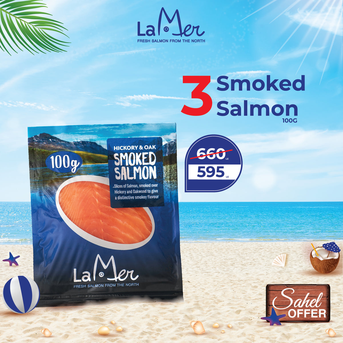 3 Packs Smoked Salmon Slices 100gm – La Mer